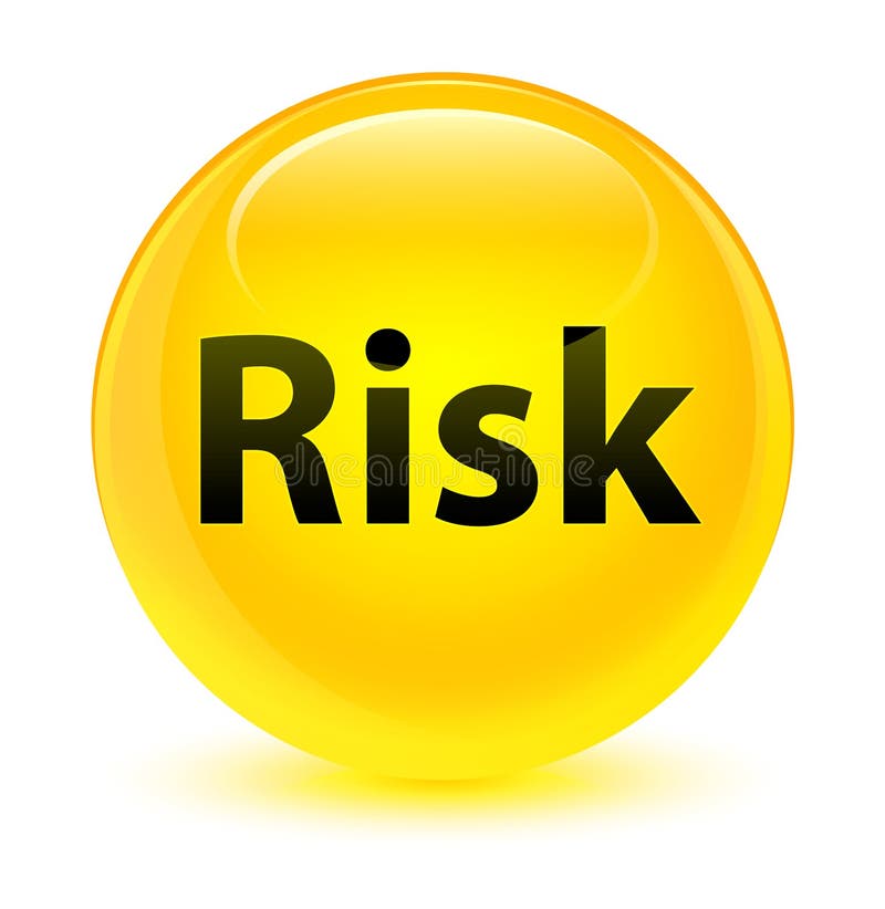 Risk Glassy Yellow Round Button Stock Illustration - Illustration of ...
