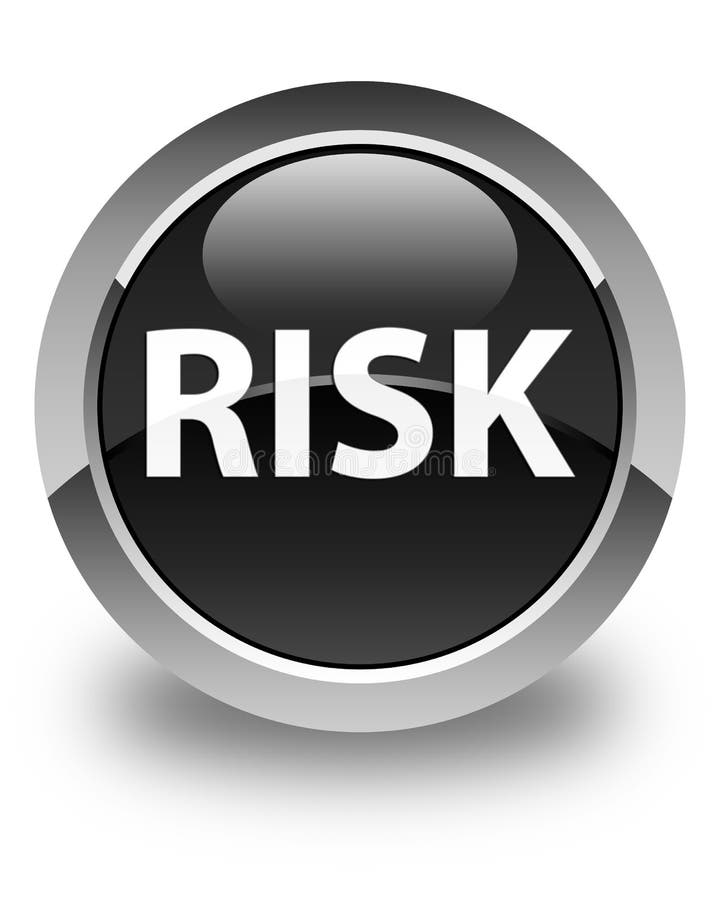 Risk Glossy Black Round Button Stock Illustration - Illustration of ...