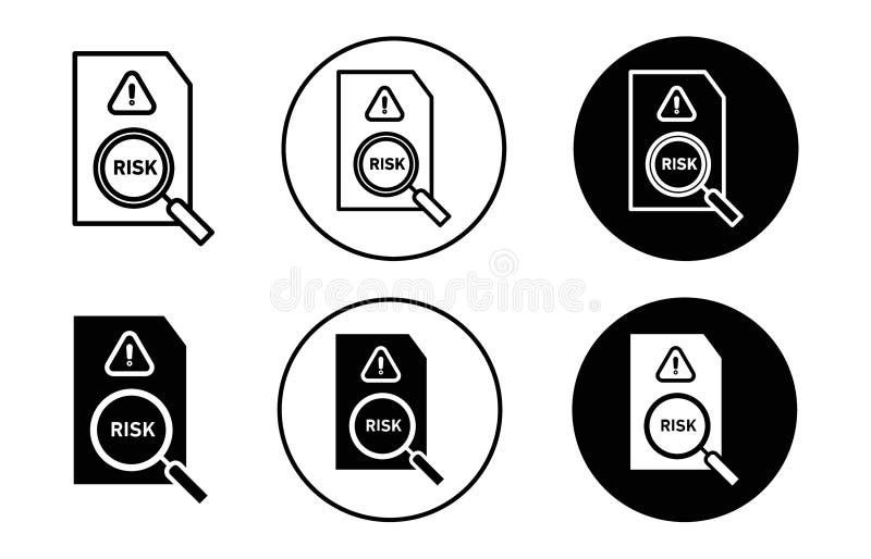 Risk Icon Outline Flat Icon Stock Illustration - Illustration of ...