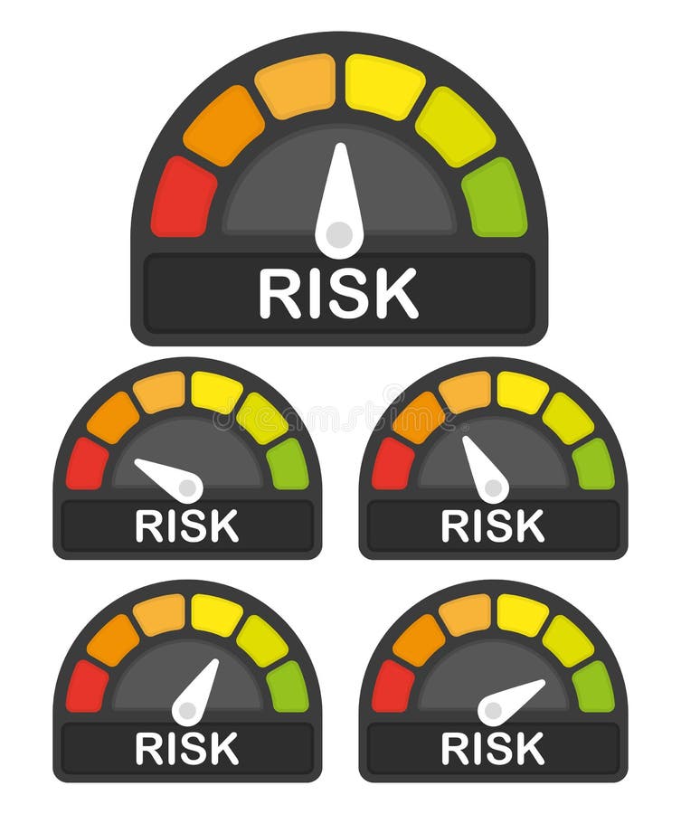 Risk Icon Set on Speedometer on White Background. High Risk Meter ... Risk Icon Set on Speedometer on White Background. High Risk Meter ...
