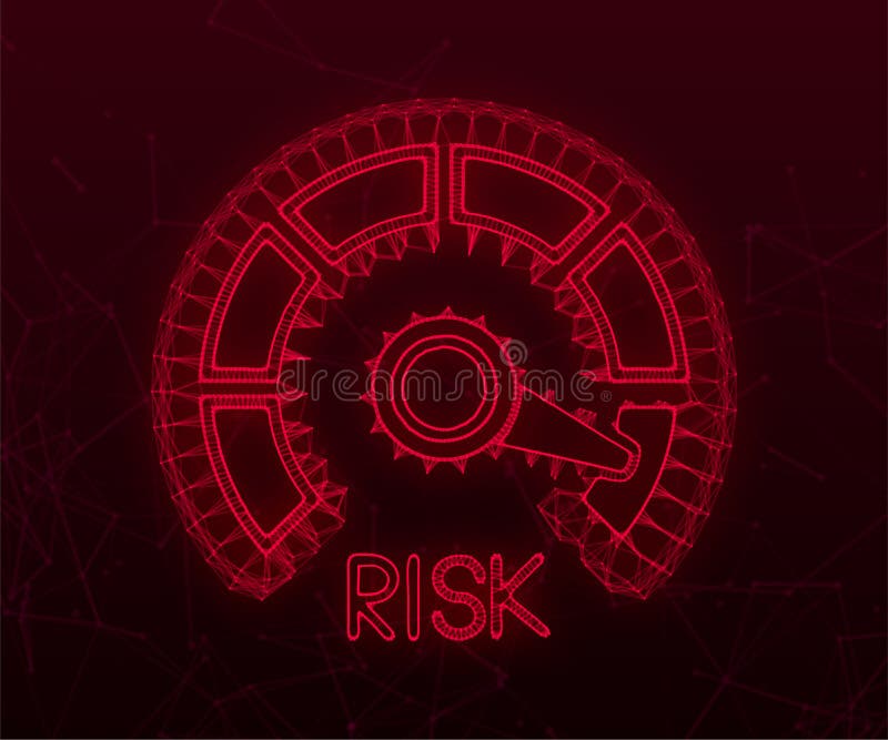 Risk Icon on Speedometer. High Risk Meter. Vector Illustration Stock ...