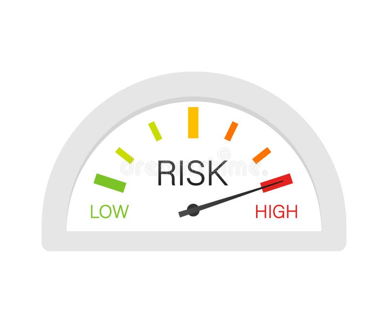 Risk Icon on Speedometer. High Risk Meter. Vector Stock Illustration ...