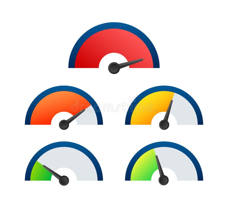 Risk Icon on Speedometer. High Risk Meter Stock Vector - Illustration ...
