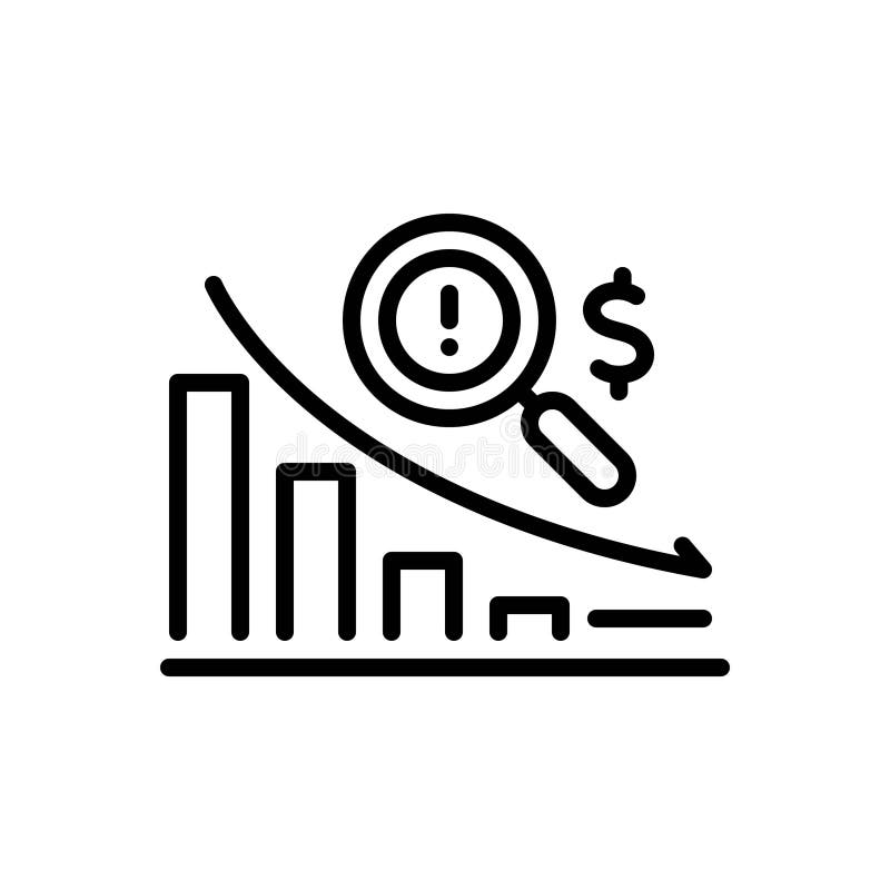 Black Line Icon for Risk, Stock Market and Loss Stock Illustration ...