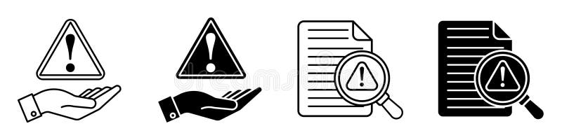 Risk Icons Versions Set in Black Flat and Line Style Stock Vector ...