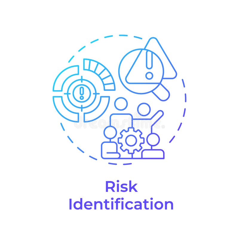 Risk Identification Blue Gradient Concept Icon Stock Vector - Illustration of information ...