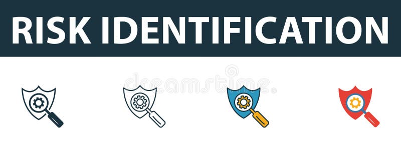 Risk Identification Icon Set. Four Simple Symbols in Diferent Styles ...