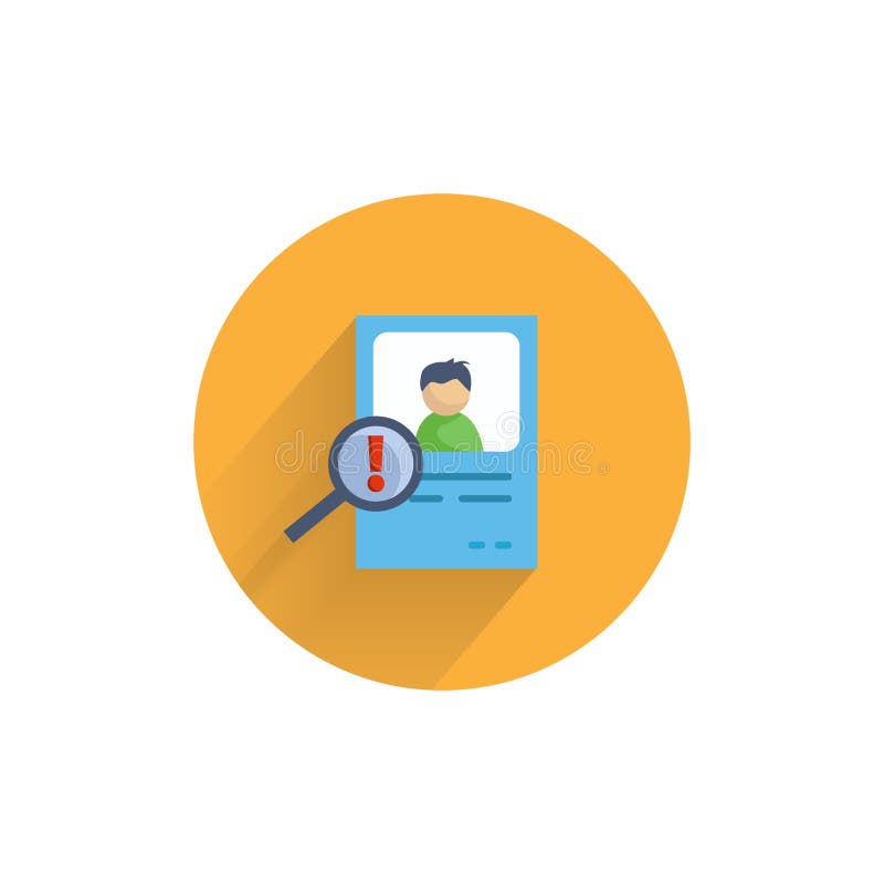 Risk IDENTIFY ICON. Identity Card Flat Icon with Long Shadow. Risk ...