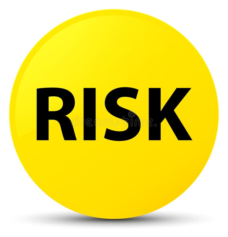 Risk yellow round button stock illustration. Illustration of hazard ...