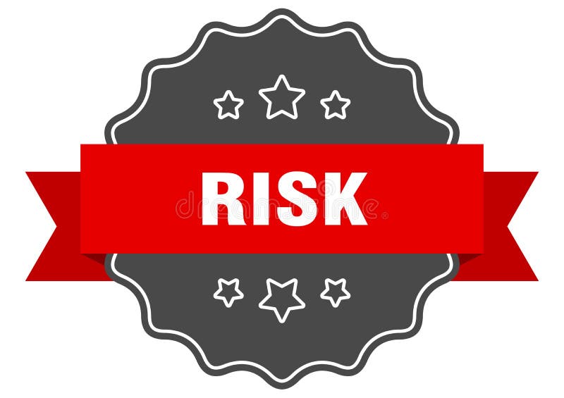 Risk label stock vector. Illustration of badge, grey - 194917509
