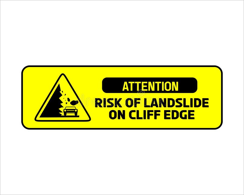 Warning Landslide Prone Area Sign Vector Stock Vector - Illustration of landslip, area: 286930958