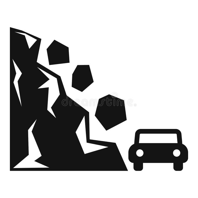 Landslide Icon. Land Slide Earthquake Mountain Disaster Danger Risk ...