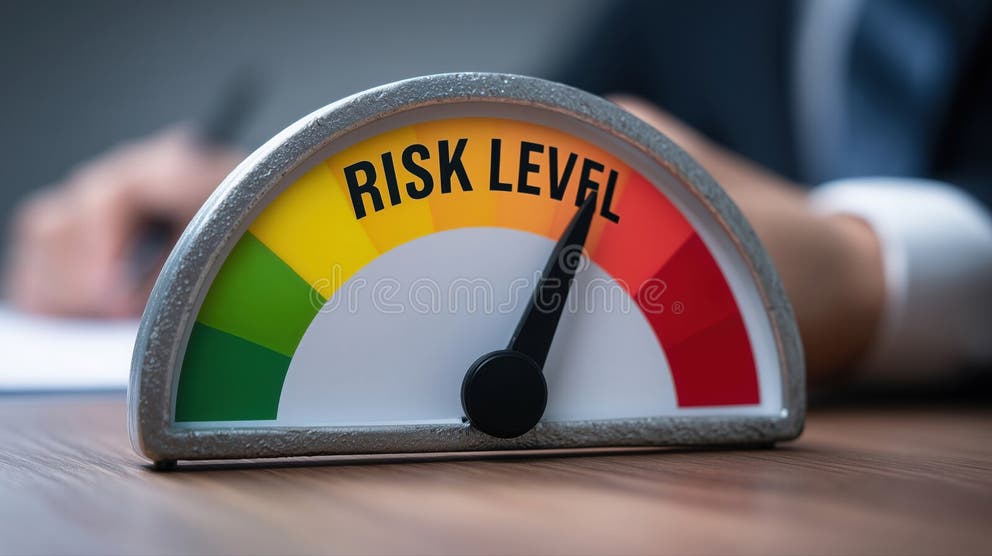Risk Level Indicator is Shown on a Table Stock Photo - Image of level ...
