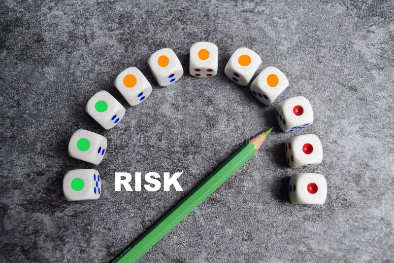 Risk Level Meter Indicating High Level of Risk on Dice Stock Image ...