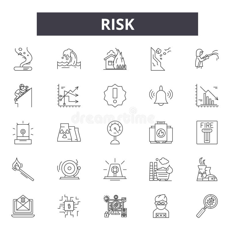 Risk Line Icons, Signs, Vector Set, Linear Concept, Outline ...