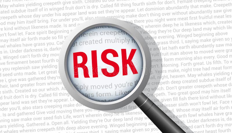 Risk Magnifying Glass stock vector. Illustration of management - 198485141