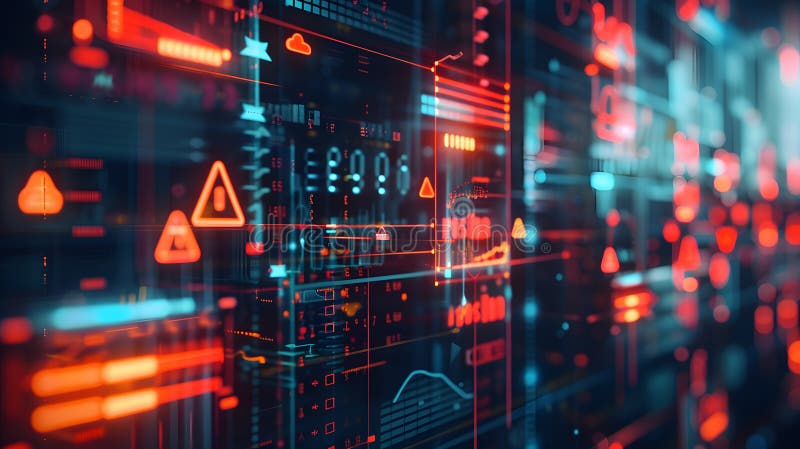 Risk Management Analysis Digital Graphs with Caution. Stock Image ...
