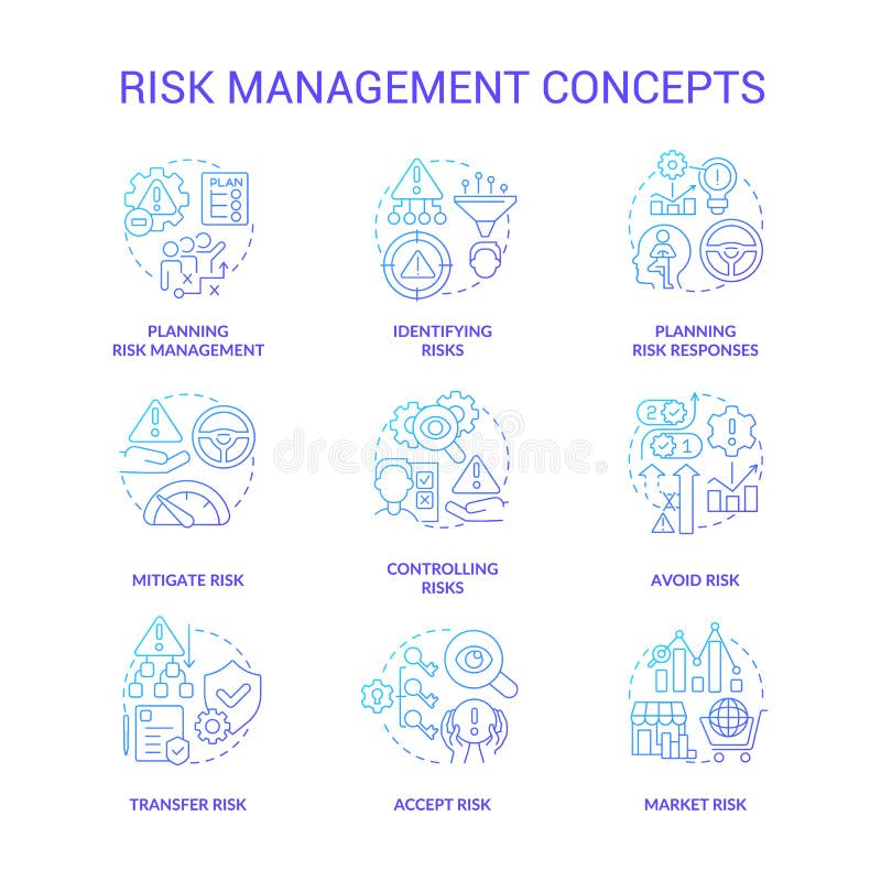Identifying Risks Blue Gradient Concept Icon Stock Vector ...