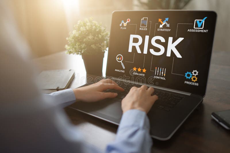 Risk Management Business and Technology Concept on Virtual Screen Stock ...