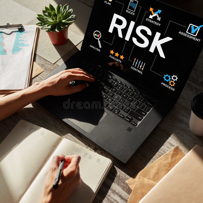 Risk Management Business and Technology Concept on Virtual Screen ...