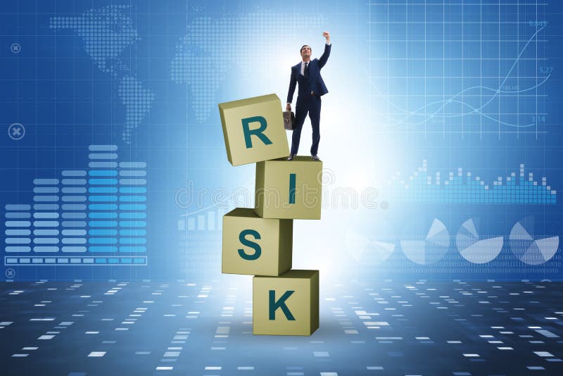 Risk Management Concept with Businessman on Cubes Stock Image - Image ...