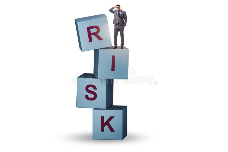 Risk Management Concept with Businessman on Cubes Stock Photo - Image ...