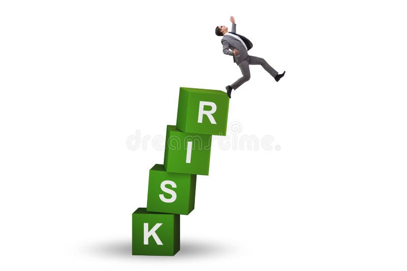 Risk Management Concept with Businessman on Cubes Stock Illustration ...