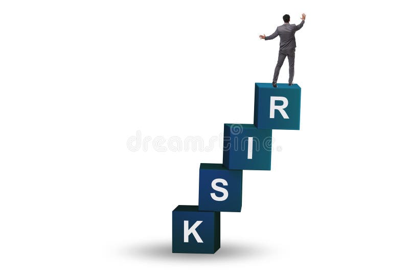Risk Management Concept with Businessman on Cubes Stock Image - Image ...