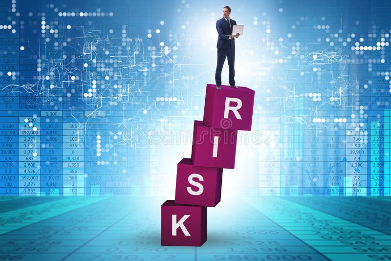 Risk Management Concept with Businessman on Cubes Stock Image - Image ...