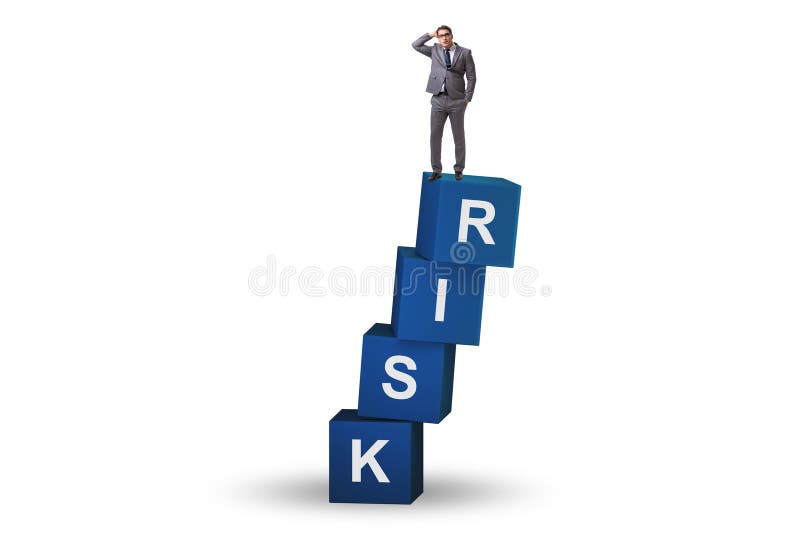Risk Management Concept with Businessman on Cubes Stock Photo - Image ...