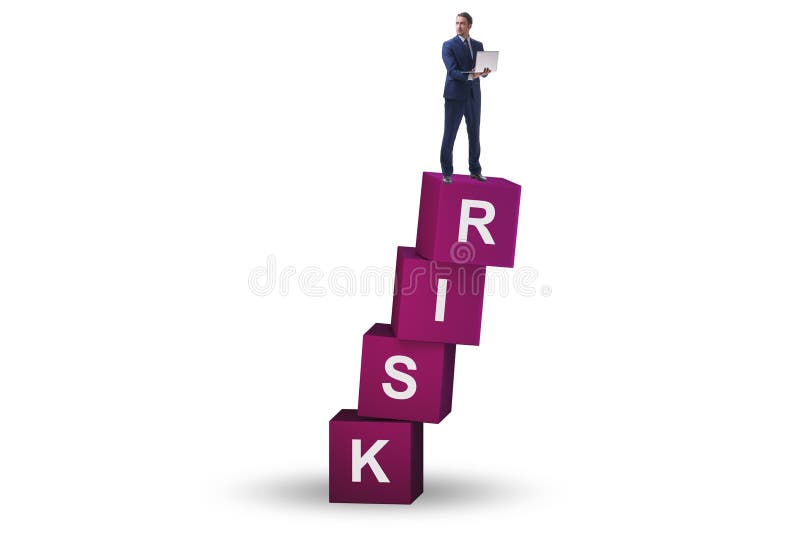 Risk Management Concept with Businessman on Cubes Stock Photo - Image ...