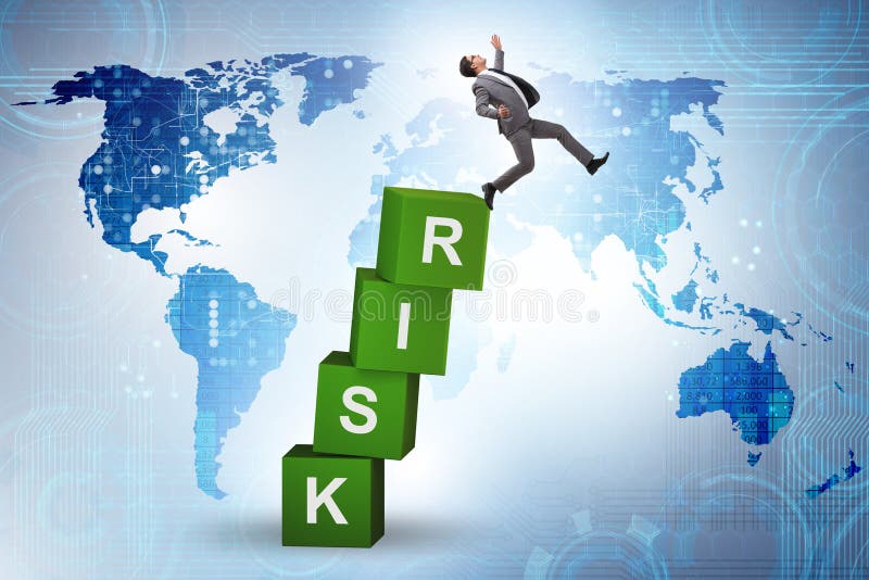 Risk Management Concept with Businessman on Cubes Stock Image - Image ...