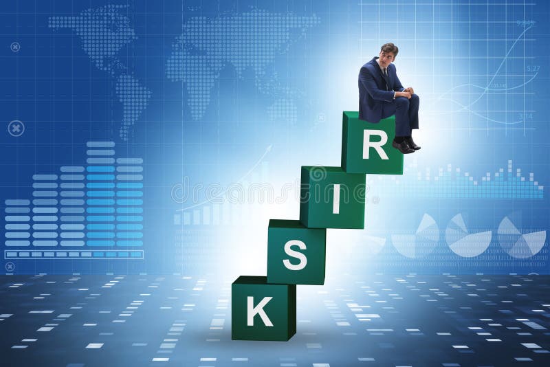 Risk Management Concept with Businessman on Cubes Stock Image - Image ...