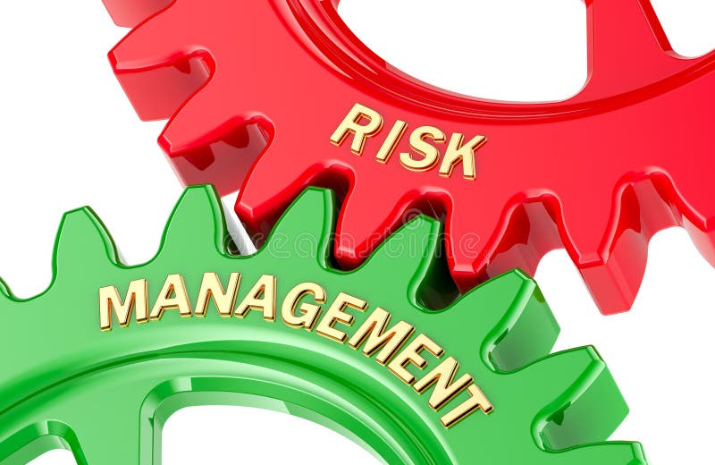Risk Management Concept with Colored Gearwheels. 3D Rendering Stock ...