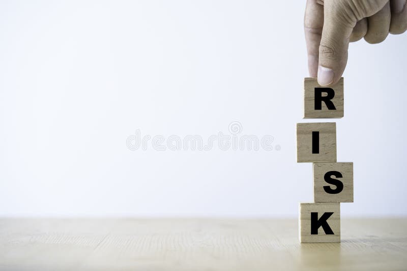 Risk Management Concept ,Hand Putting Wooden Cube Block Which Print ...