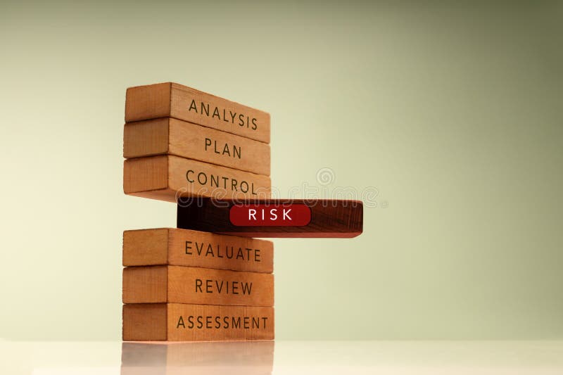 Risk Management Concept. Stack of Wooden Blocks Representing Structured ...