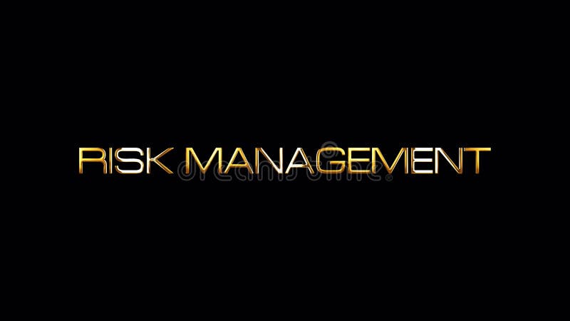 Risk Management Gold Text with Glitch Effect Loop Title on Black ...