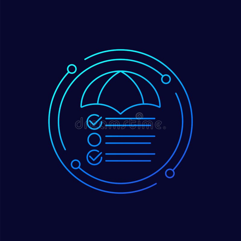 Risk Management Icon, Line Vector Stock Vector - Illustration of ...