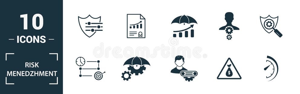 Risk Management Icon Set. Include Creative Elements Risk Management ...