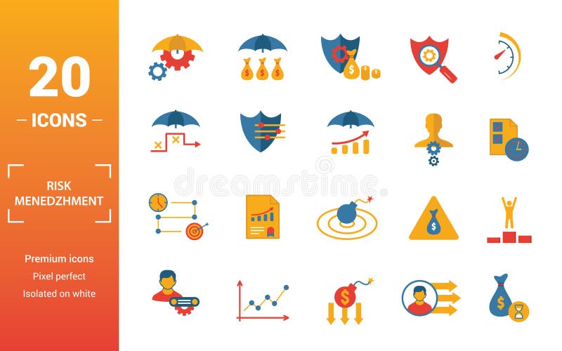 Risk Management Icon Set. Include Creative Elements Risk Management ...