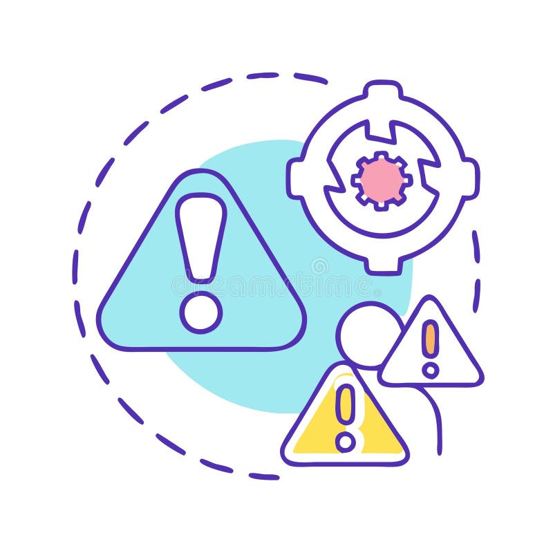 Risk Management Icon Showing Warning Signs and Vulnerabilities Stock ...