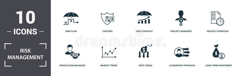 Risk Strategy Icon Set. Four Simple Symbols in Diferent Styles from ...
