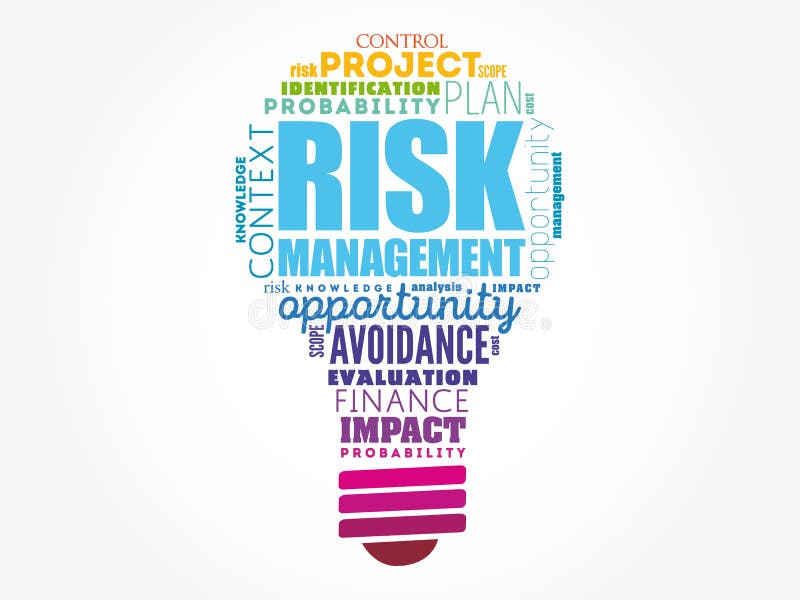 Risk Management Light Bulb Word Cloud Stock Illustration - Illustration ...