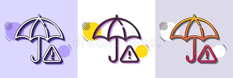 Risk Management Line Icon. Important Warning Sign. Halftone Dotted ...