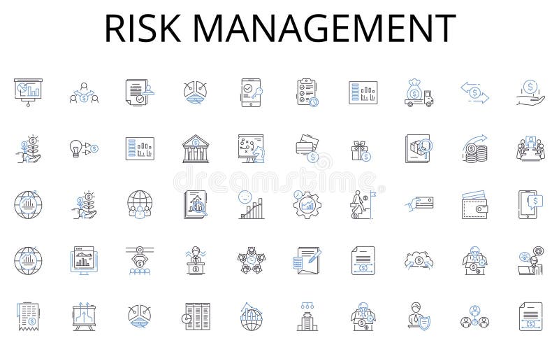 Risk Management Line Icons Collection. Joining, Manufacturing ... Risk Management Line Icons Collection. Joining, Manufacturing ...