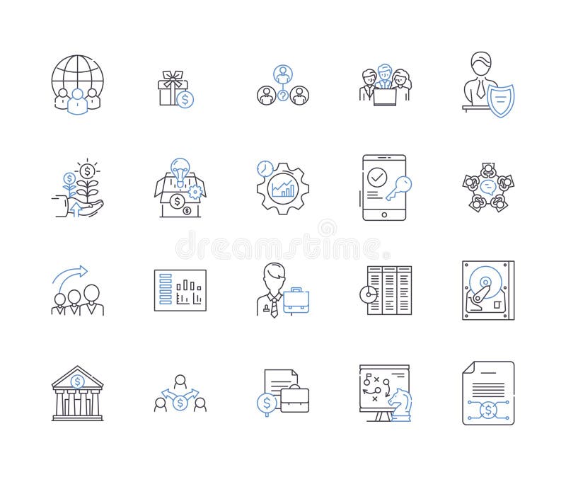 Risk Management Outline Icons Collection. Management, Risk, Strategy ...