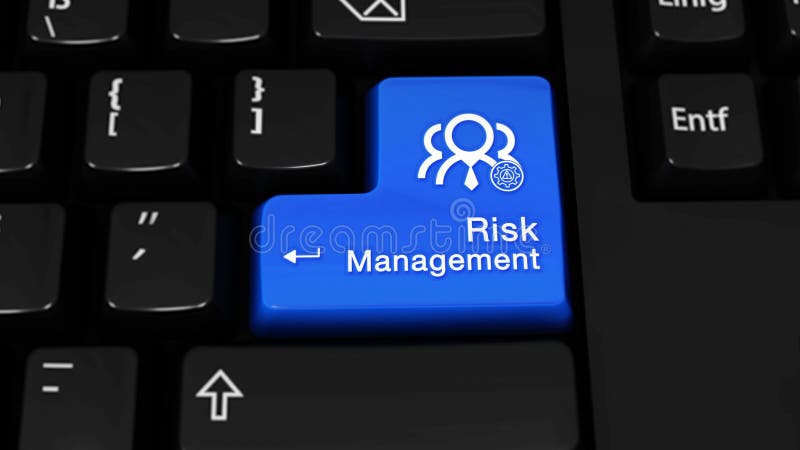 Risk Management Rotation Motion on Computer Keyboard Button with Text ...