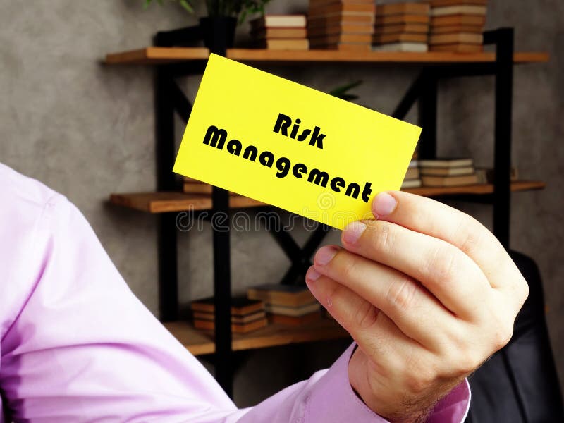 Risk Management Sign on the Yelow Business Card Stock Image - Image of ...