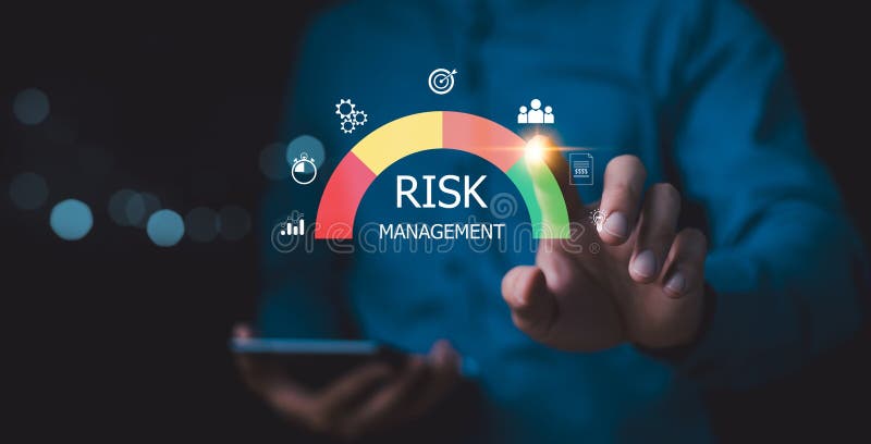Risk Management Strategy Concept. Businessman Analyzing Risk ...
