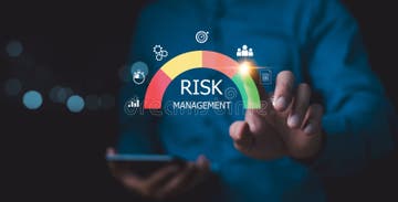 Risk Management Strategy Concept. Businessman Analyzing Risk ...